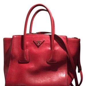 Prada | Bags | Prada Fuoco Glace Calf Red Satchel | Poshmark